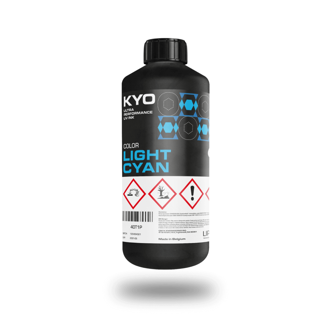 LIPLA KYO Light Cyan, UV/LED Ink for Kyocera KJ4, 1000ml — CMYK Engineering